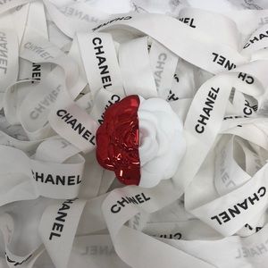CHANEL | Accessories | Brand New Authentic Chanel 3d Red Camellia ...
